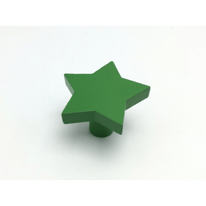Drevená knopka STAR / Zelená