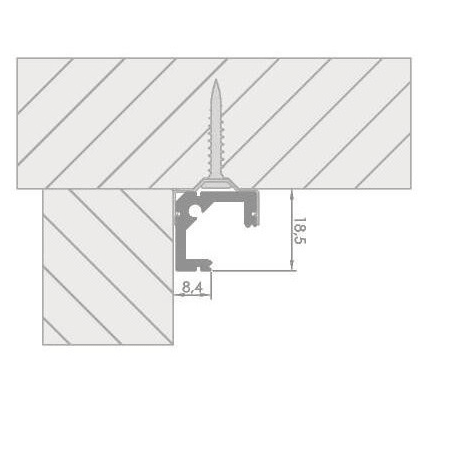 Rohová hliníková lišta LL-07 na LED osvetlenie bez krytky / Hliník ...