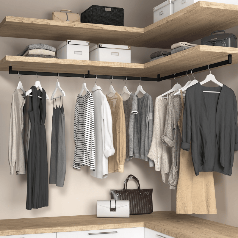 Vešiaková tyč s tesnením LUXE / Čierna štrukturovaná Dĺžka vešiakovej ...