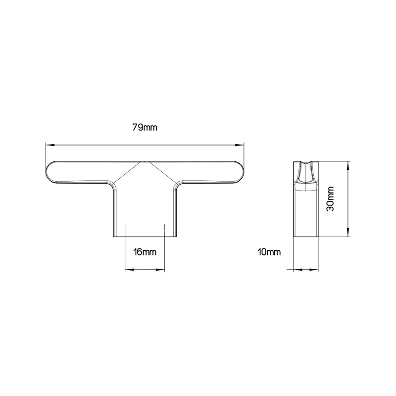 Úchytka knopka SANTO / Mosadz brúsená Rozteč dier úchytky 16 mm