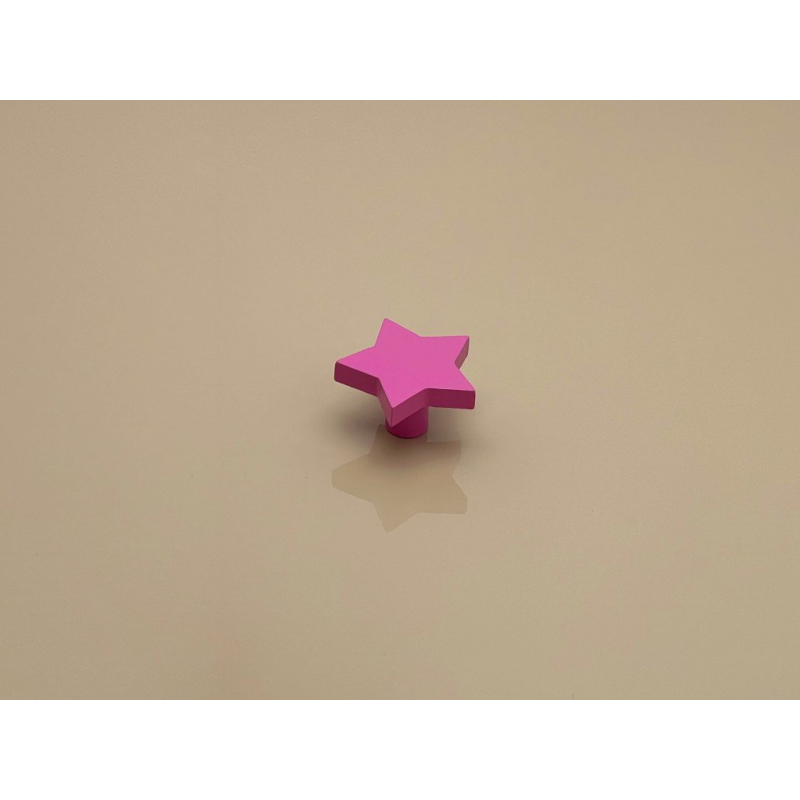Drevená knopka STAR / Ružová